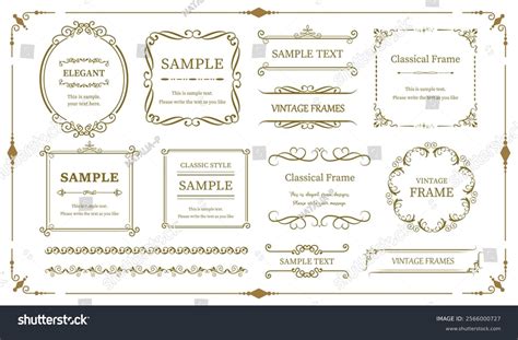 Ornate Vintage Frames Scroll Elements Classic Stock Vector Royalty Free 2566000727 Shutterstock