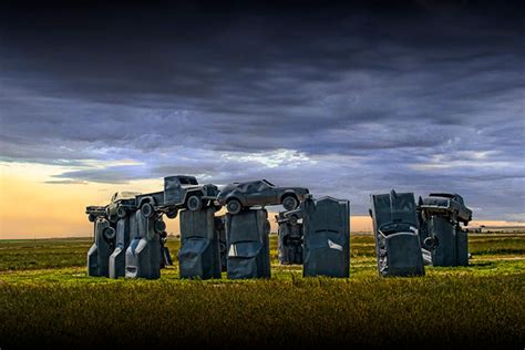 Carhenge In Alliance Nebraska At Sunrise Modeled After England