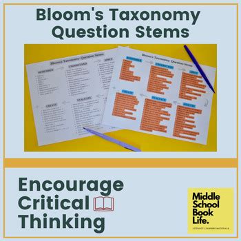 Bloom S Taxonomy Higher Order Thinking Question Stems For Students Teachers