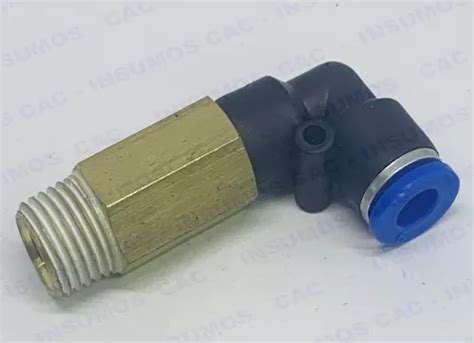 Conector Neumático Codo Rosca Bspt 14 Largo M 8mm 064 04l