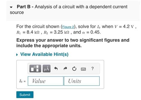 Solved Part A Analysis Of A Circuit With A Dependent Chegg