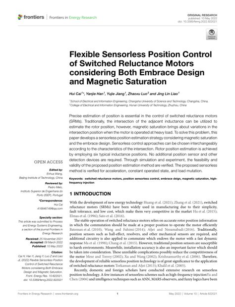 pdf flexible sensorless position control of switched reluctance