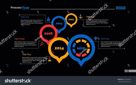 Five Time Pointers Slide Template Stock Vector Royalty Free 610265051