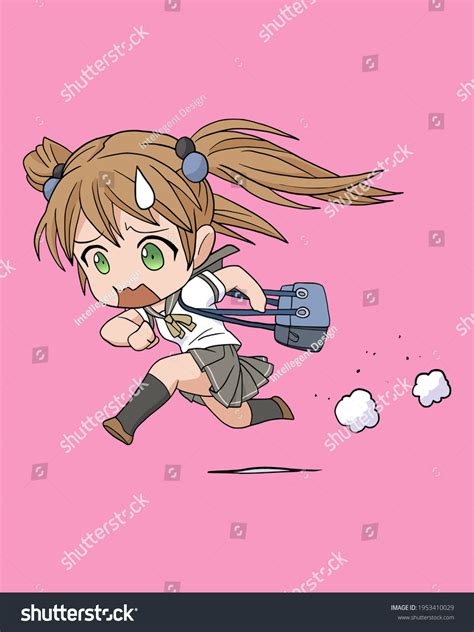 Niña Linda Con Animación Chibi Estilo Vector De Stock Libre De