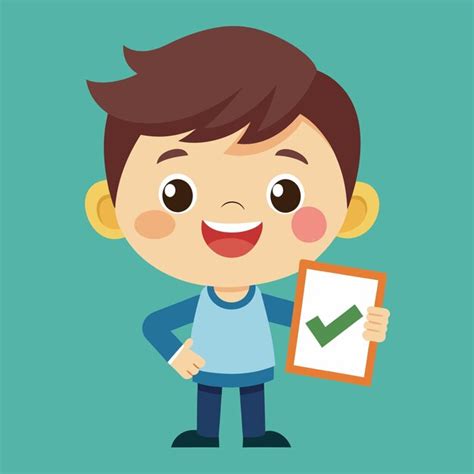 Happy Cute Boy Carrying Correct Sign Premium Ai Generated Image