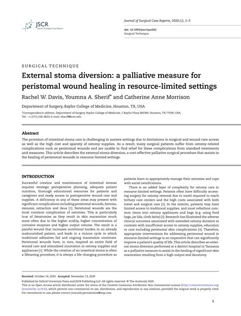 Pdf External Stoma Diversion A Palliative Measure For Peristomal