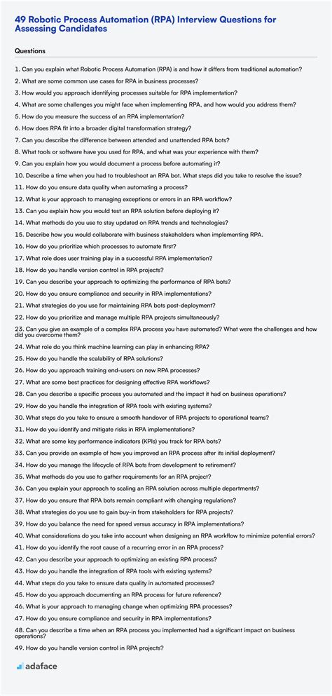 49 Rpa Interview Questions Adaface