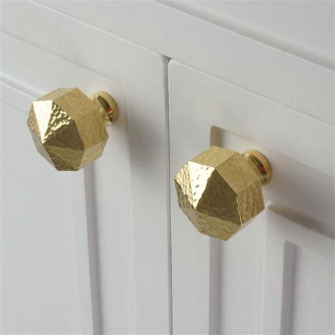 Hammered Brass Knobs Hammer Cabinet Pulls Modern Wardrobe Etsy