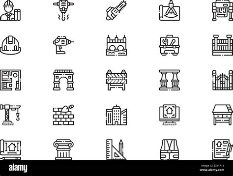 Architecture Icons Collection Is A Vector Illustration With Editable
