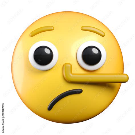 Lying Face Emoji Face With The Long Nose Indicating Its Telling A
