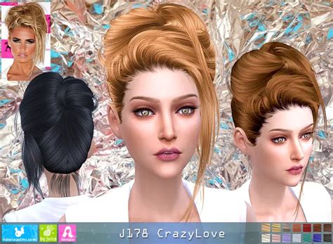 NewSea J178 Crazy Love Hair Sims 4 Hairs
