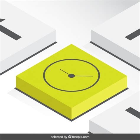 free vector 3d clock button