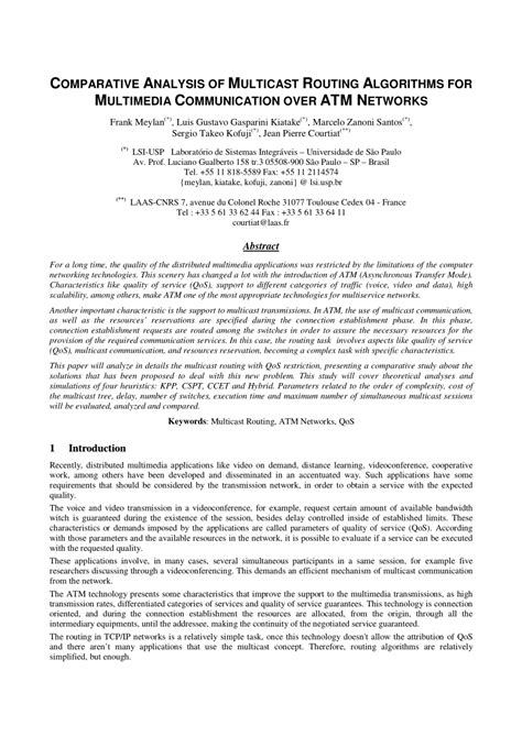 Pdf Comparative Analisys Of Multicast Routing Algorithms For