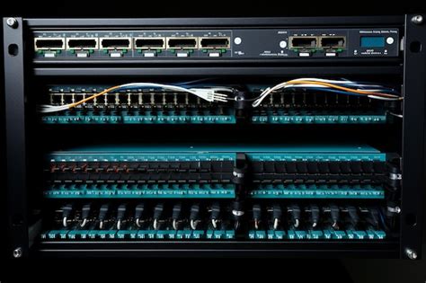 Premium Photo Close Up Of Network Switches In A Server Rack