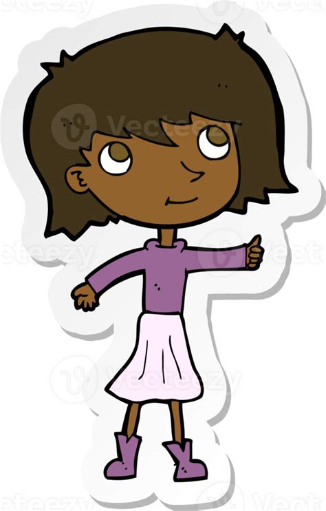 Sticker Of A Cartoon Happy Girl 40269073 Png