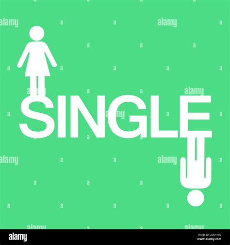 Single As Avoiding To Love Relationship Text And Symbol Of Different Sexes Man And Women Are