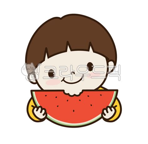 어린이 어린이일러스트 어린이캐릭터 어린이png 수박 사진 이미지 일러스트 캘리그라피 Pepper83작가