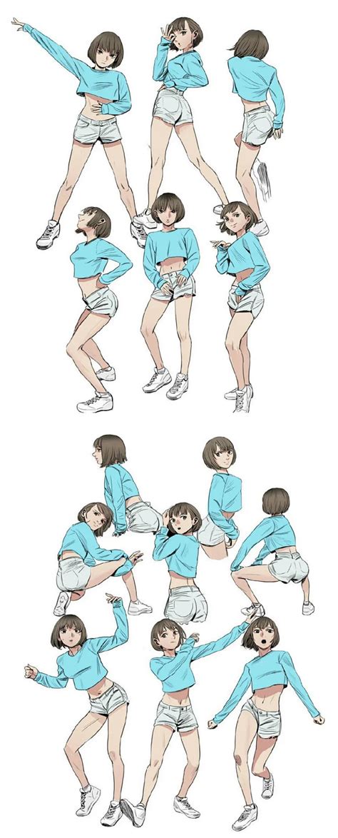 如何从不同角度去刻画人物动作姿势留意 来自手绘插画设计 微博 花瓣网