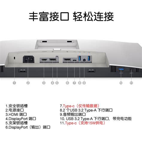 Dell戴尔u2724d 27英寸2k窄边框ips显示屏type C接口电脑显示器虎窝淘