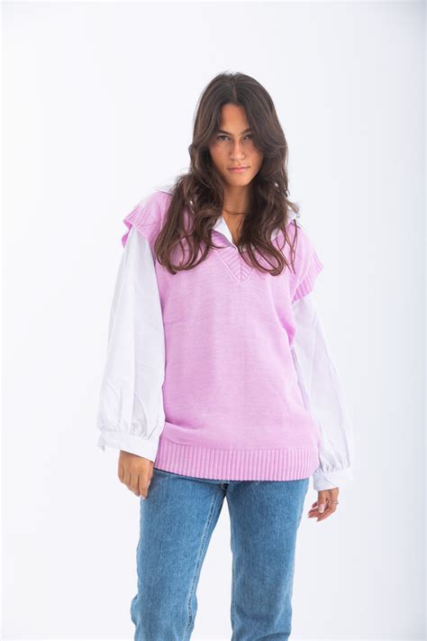 knitted vest in pink shop online from dresscode in egypt