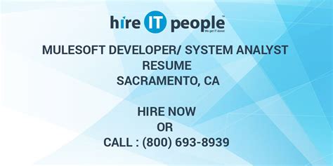 Mulesoft Developersystem Analyst Resume Sacramento Ca Hire It