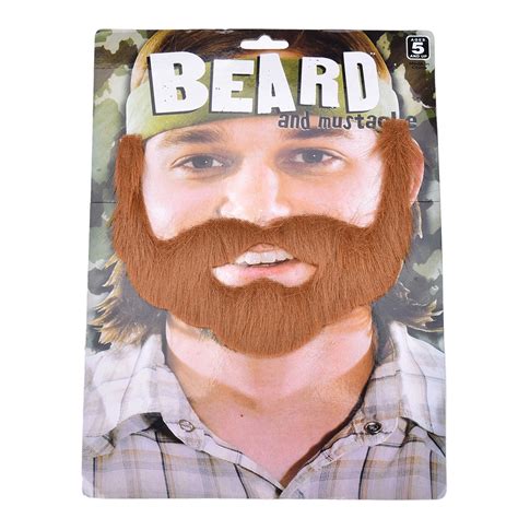 1 Pcs Brown Halloween Beard Adult Men Fake Beard Mustache With Elastic