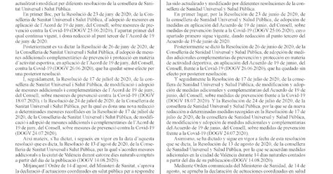 Policía Local de Quesa RESOLUCIÓN de 17 de agosto de 2020 de la consellera de Sanidad