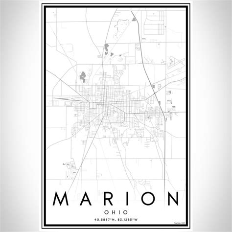 Marion Ohio Map Print In Classic — Jace Maps Marion Ohio Map Print In Classic — Jace Maps
