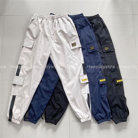 กางเกงขาจั๊มผ้าร่มแฟชั่นเกาหลี กางเกงคาร์โก้ Simpleflower Thaipick