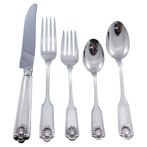Fiddle Thread And Shell By James Robinson Sterling Silver Flatware Set