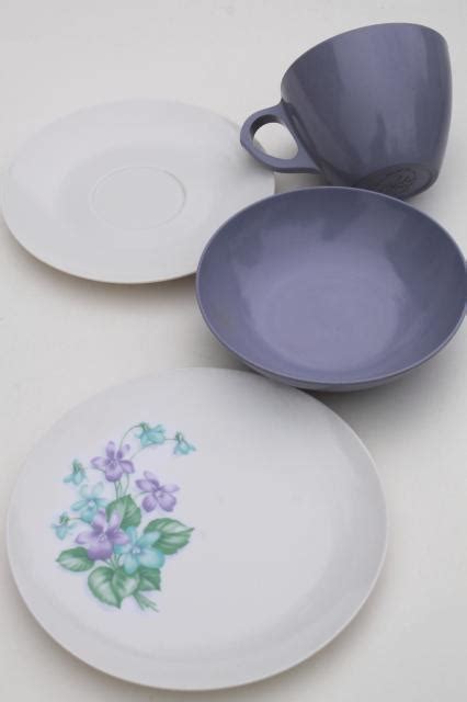 Violet Corsage Melmac Dishes Set For Six Wserving Pieces Vintage Marcrest Melmac