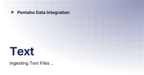 Text Pentaho Data Integration