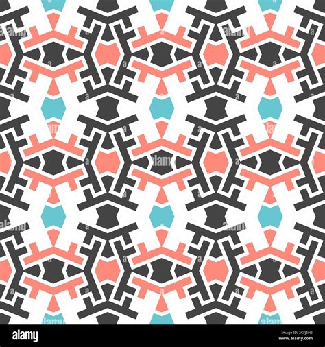 Seamless Geometric Color Pattern Vector Repeating Texture For Fabric