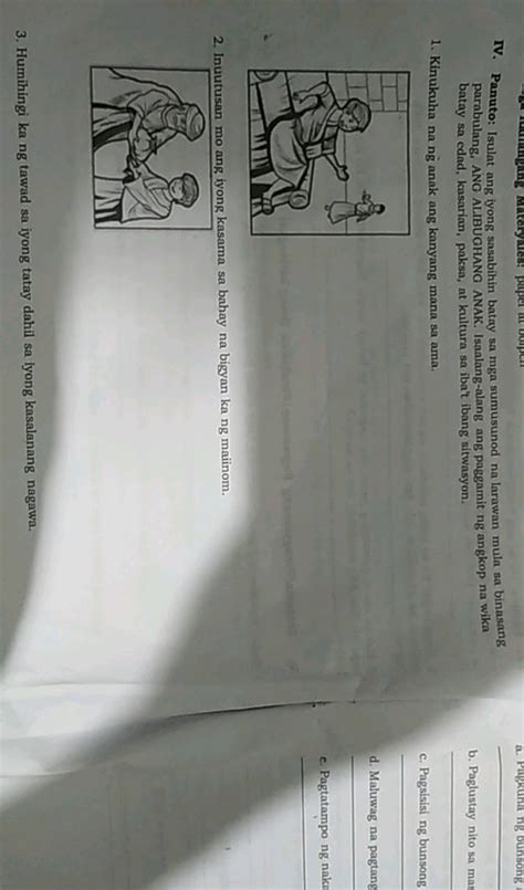 IV Panuto Isulat Ang Iyong Sasabihin Batay StudyX