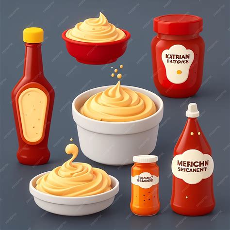 Premium Photo Ketchup And Mustard Cartoon Vector Icon Illustration