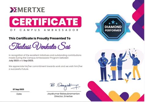 Thulasi Venkata Sai On Linkedin Emertxe Campusambassador Internship