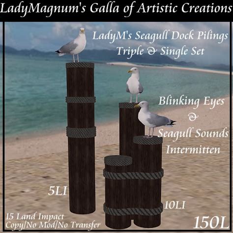 Second Life Marketplace Ladyms Segull Dock Piling Set Driftwood