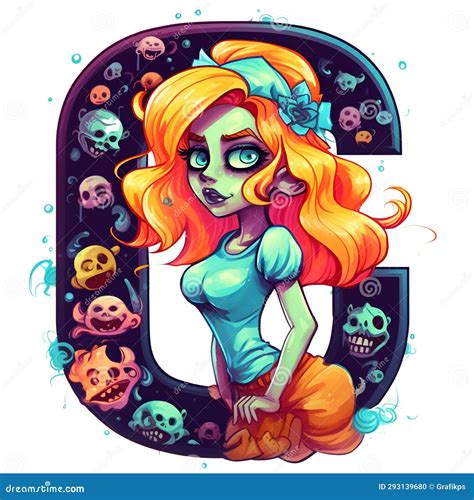 Zombie Girl Cartoon Tattoo