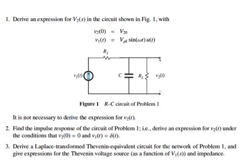 Solved Derive An Expression For V S In The Circuit Chegg