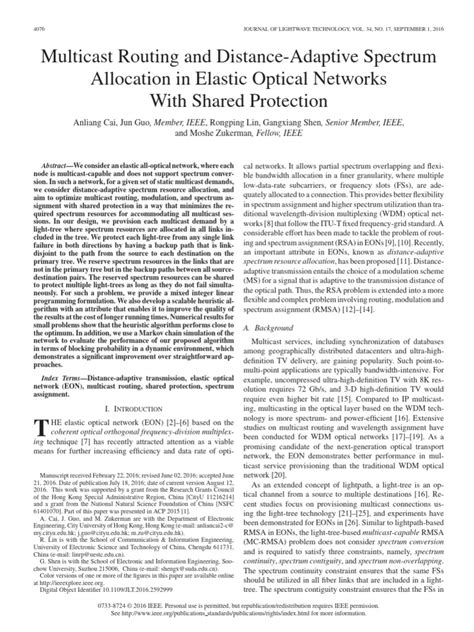 distance adaptive shared protection pdf multicast routing