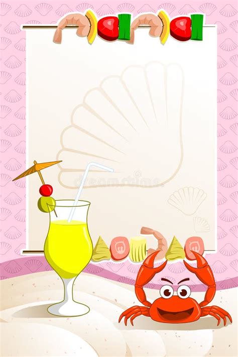 Menú Del Restaurante De Los Mariscos Ilustración del Vector Ilustración de mariscos