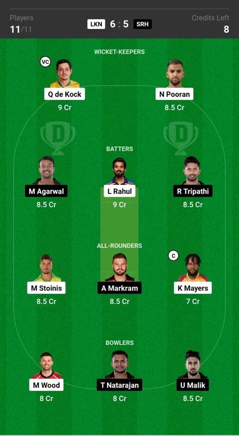 Lsg Vs Srh Dream11 Team Today Match Ipl 2023 Lucknow Super Giants Vs