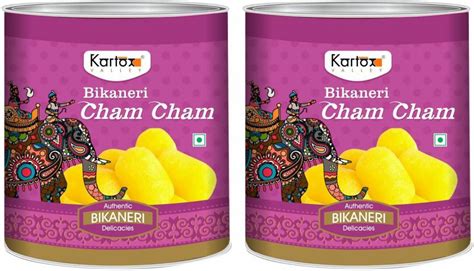 Kartox Valley Kesar Cham Cham Mithai Combo Pack Of 2 1 Kg X 2 Tin