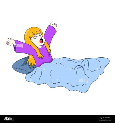Beautiful Girl Is Stretching Waking Up Stock Vector Image And Art Alamy