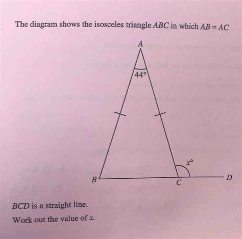 Solved The Diagram Shows The Isosceles Triangle Abc In Which Abac Bcd