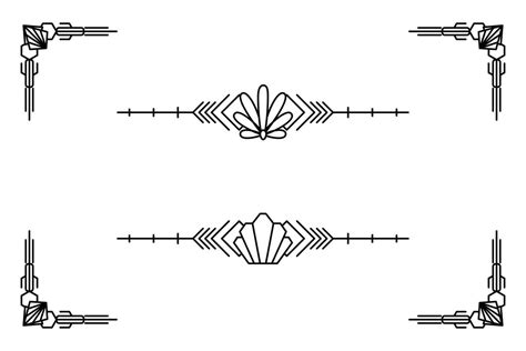 Art Deco Line Border Modern Arabic Gold Frames Decorative Lines