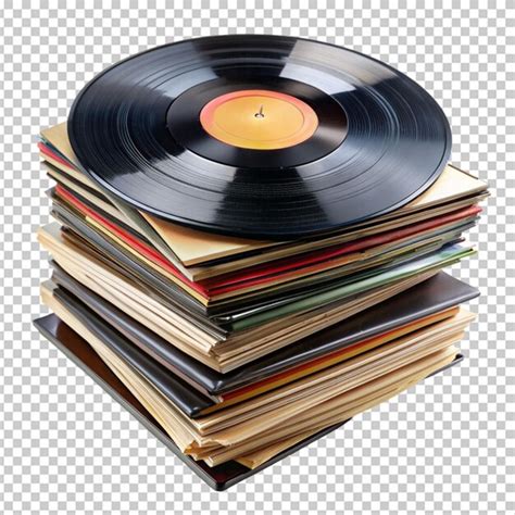 A Stack Of Old Vinyl Records Premium Ai Generated Psd