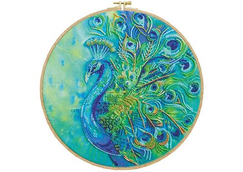 Blue Royal Peacock Bead Embroidery Kit Indian Peacock Embroidery