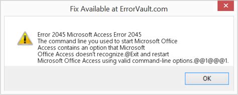 How To Fix Error 2045 Microsoft Access Error 2045 The Command Line