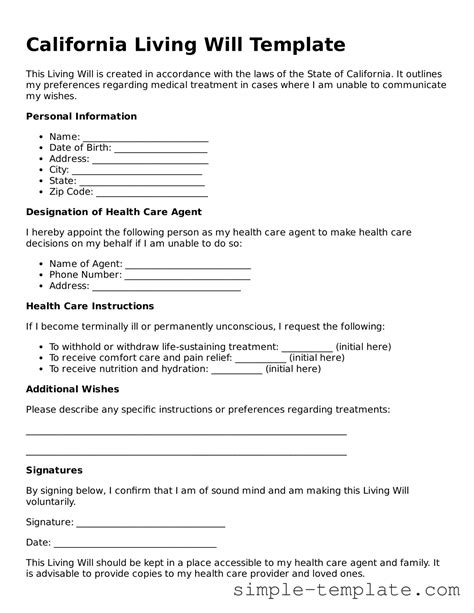 Make Your California Living Will With Our Fillable Template